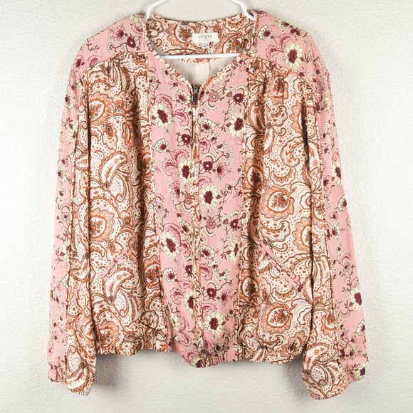 Umgee | Jackets & Coats | Umgee Womens L Pink Paisley Floral Topper ...